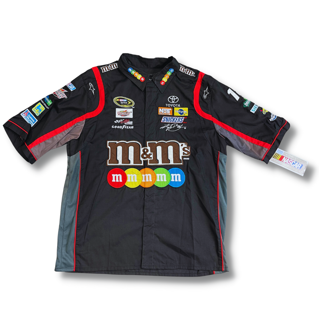 Vintage Y2K NASCAR Kyle Busch M&M's Pit Crew Button Up Racing Shirt Me ...